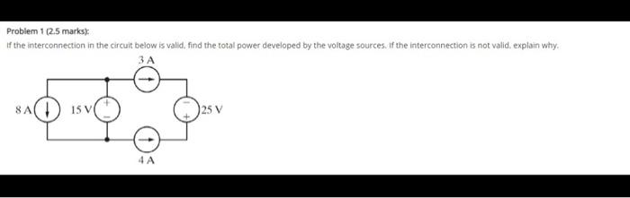 Solved If the interconnection in the circuit below is valid, | Chegg.com