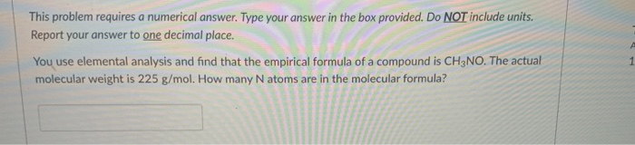 Solved This problem requires a numerical answer. Type your | Chegg.com