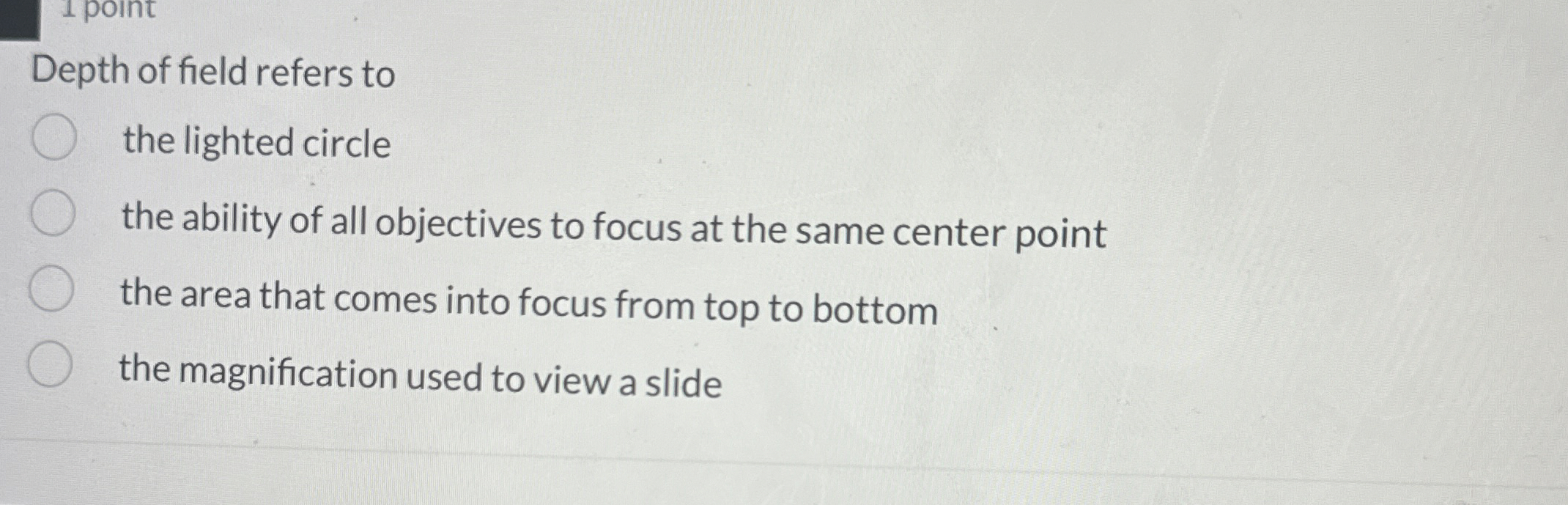 Solved Depth of field refers tothe lighted circlethe ability | Chegg.com