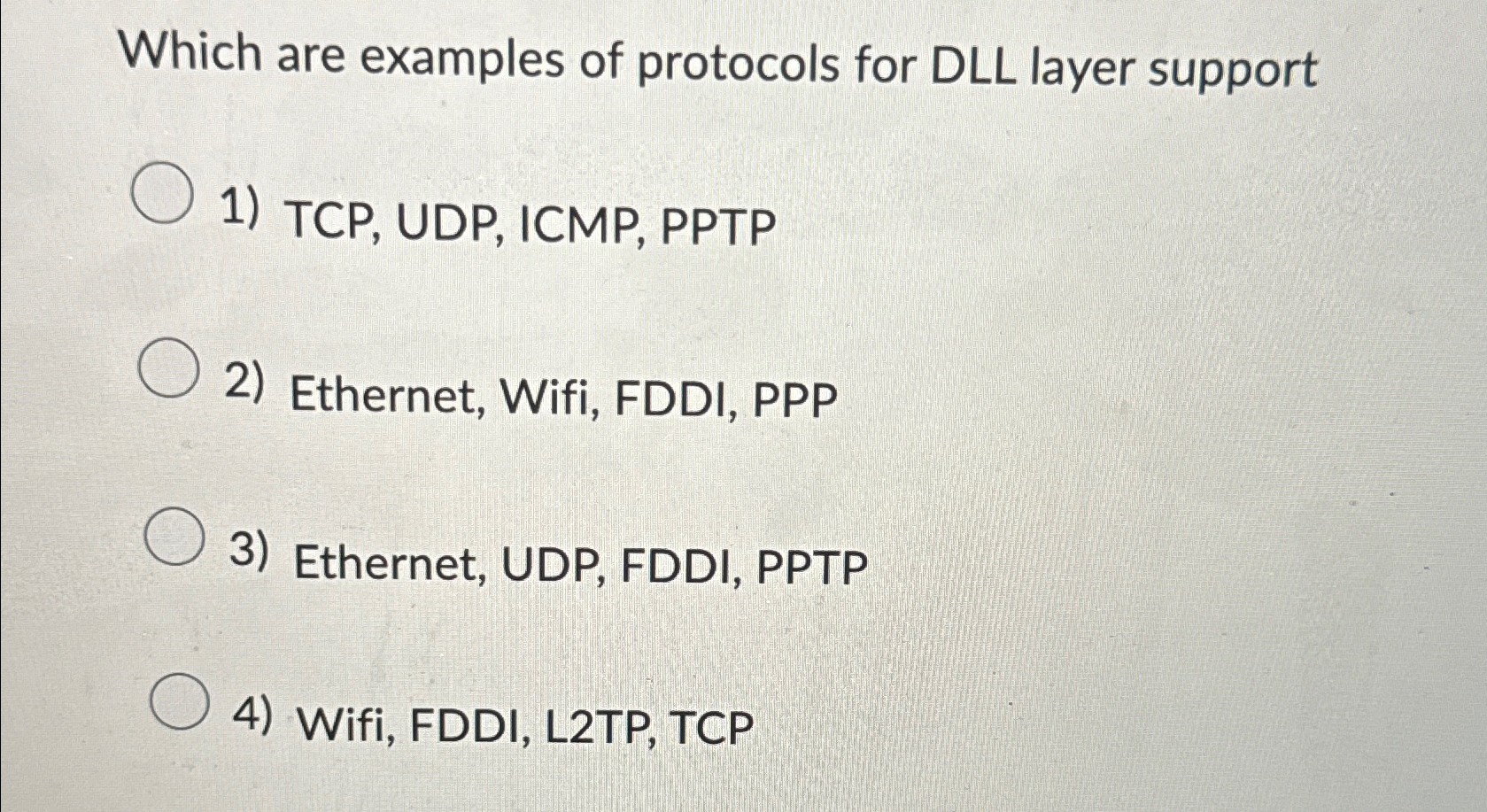 Solved Which are examples of protocols for DLL layer | Chegg.com