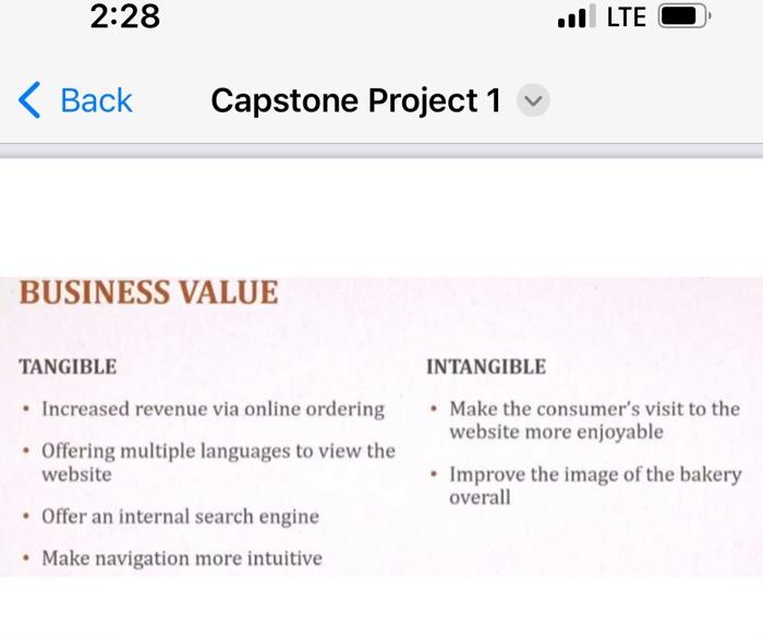 Solved TANGIBLE INTANGIBLE - Increased revenue via online | Chegg.com