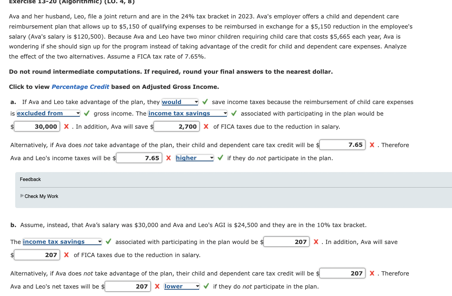 Solved b. ﻿Assume, instead, that Ava's salary was $30,000 | Chegg.com