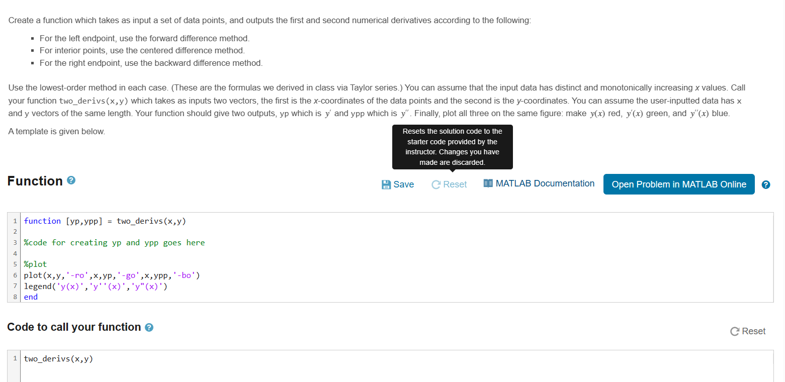 Solved IN MATLAB PLEASE ﻿Create a function which takes as | Chegg.com