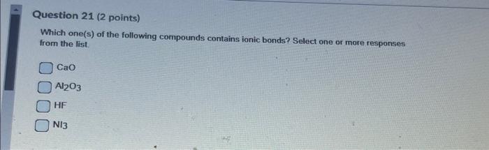 Solved Which one(s) of the following compounds contains | Chegg.com