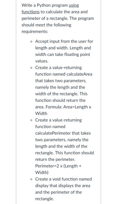 Solved Write A Python Program Using Functions To Calculate