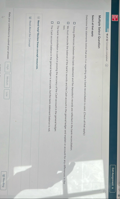 Solved BeCrowमिना18 ﻿of 22 ﻿Concepts completedMultiple | Chegg.com