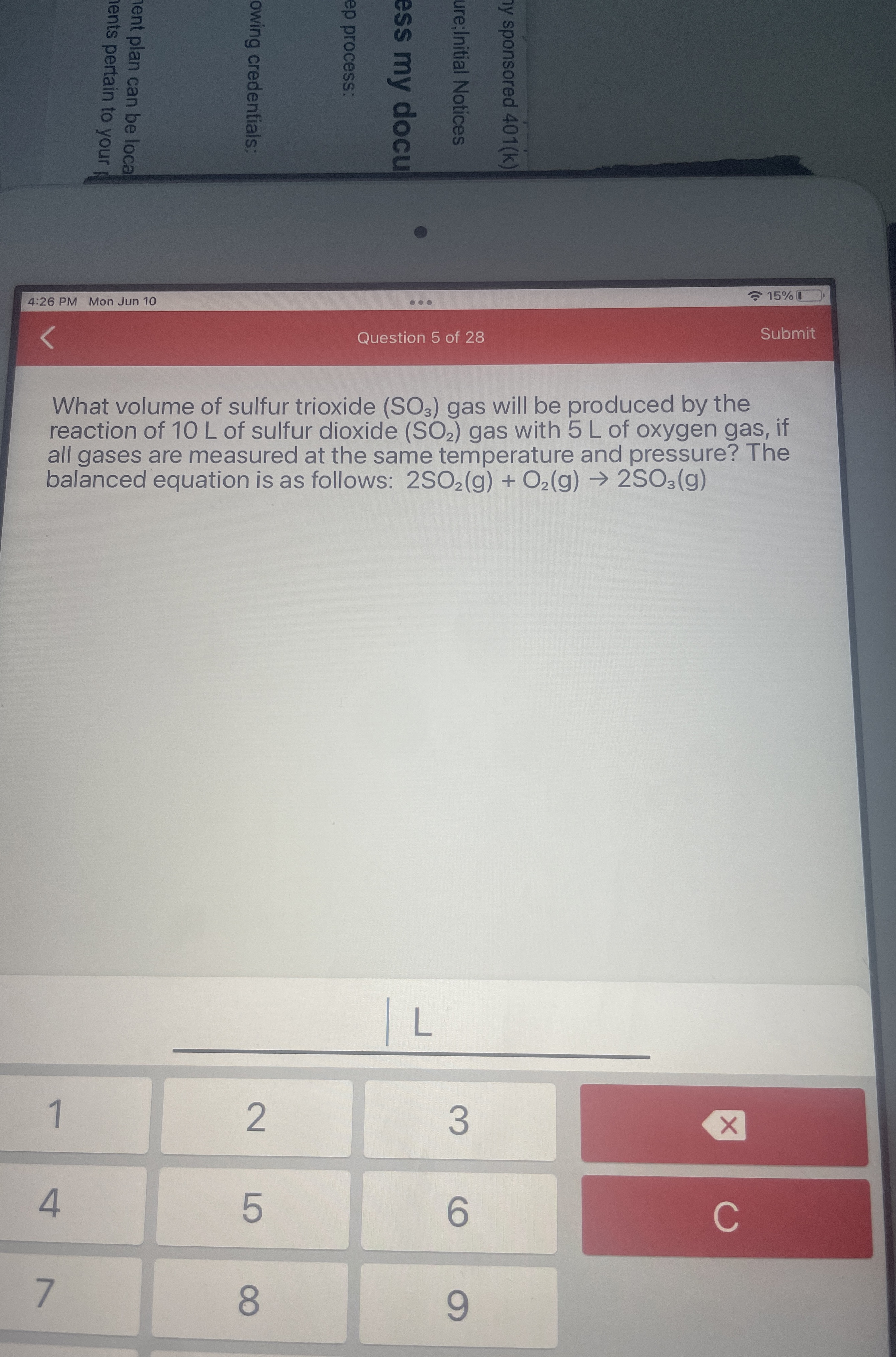 Solved What volume of sulfur trioxide (SO3) ﻿gas will be | Chegg.com