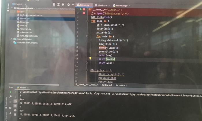 Solved how can i get the year to print by it self python? | Chegg.com