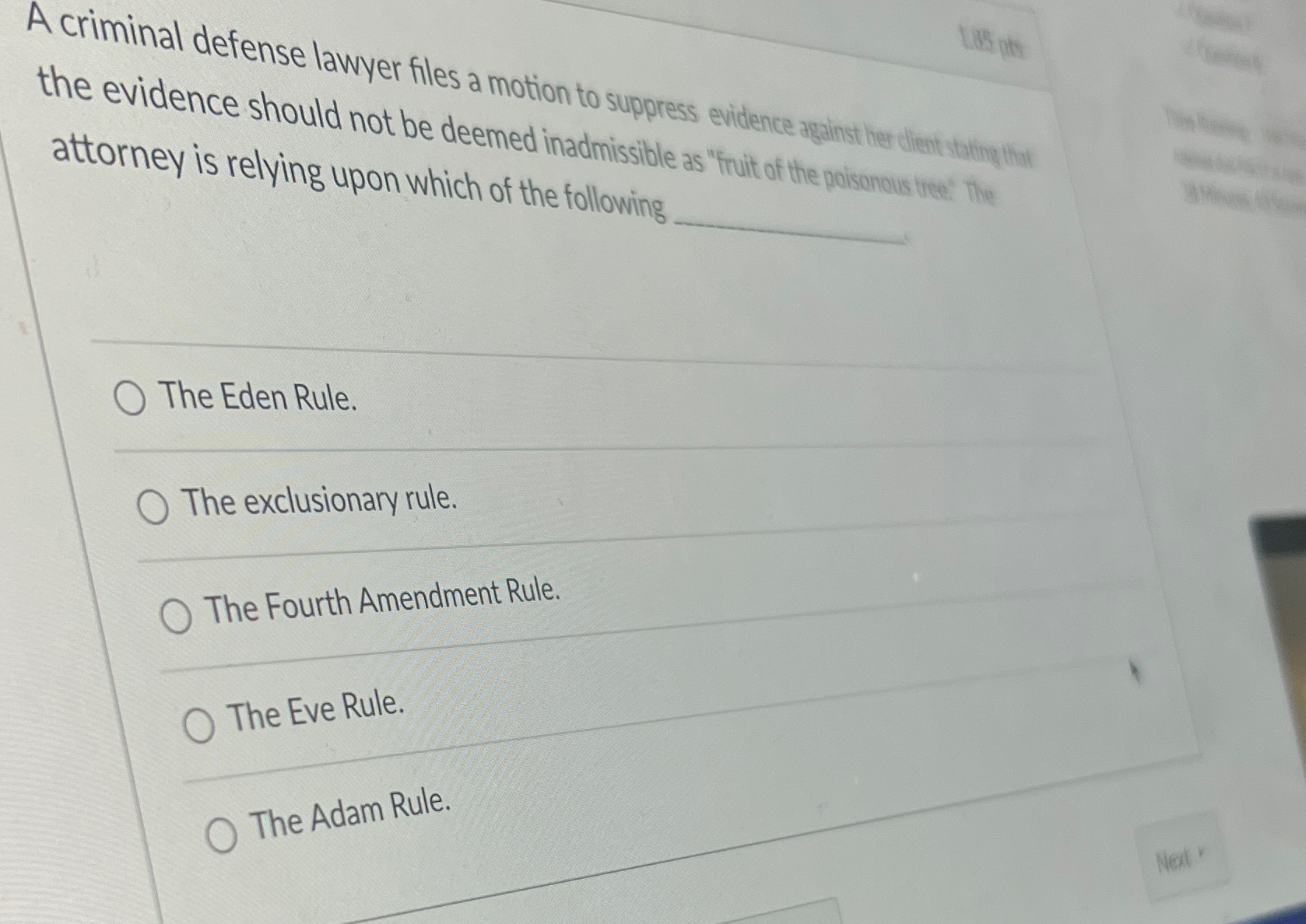 Solved the evidence should not be deemed inadmissible as | Chegg.com