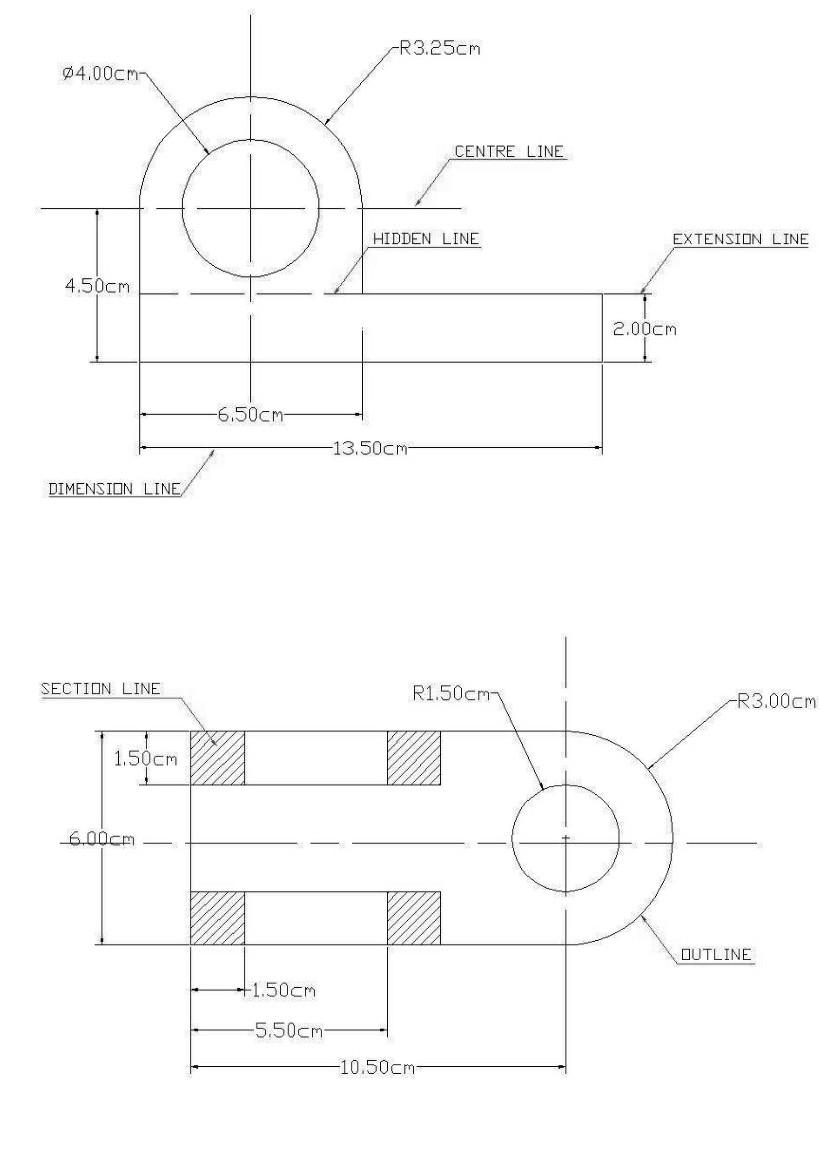 -R3.25cm 04.00cm CENTRE LINE HIDDEN LINE EXTENSION | Chegg.com