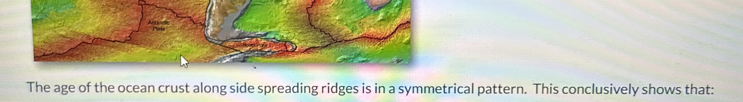 Solved The age of the ocean crust along side spreading | Chegg.com