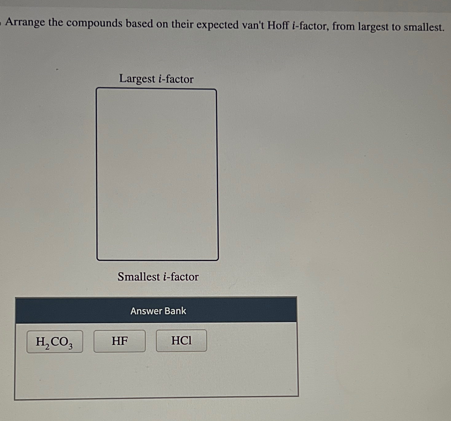 Solved Arrange the compounds based on their expected van't | Chegg.com