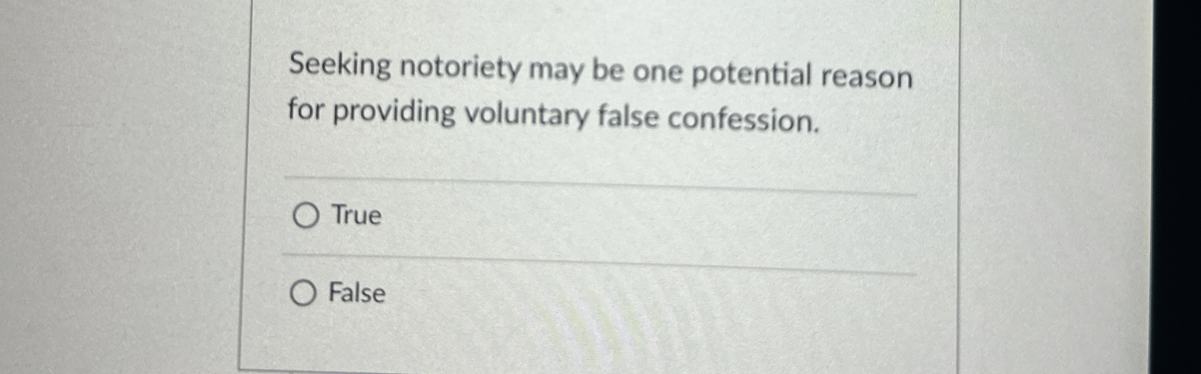 Solved Seeking notoriety may be one potential reason for | Chegg.com