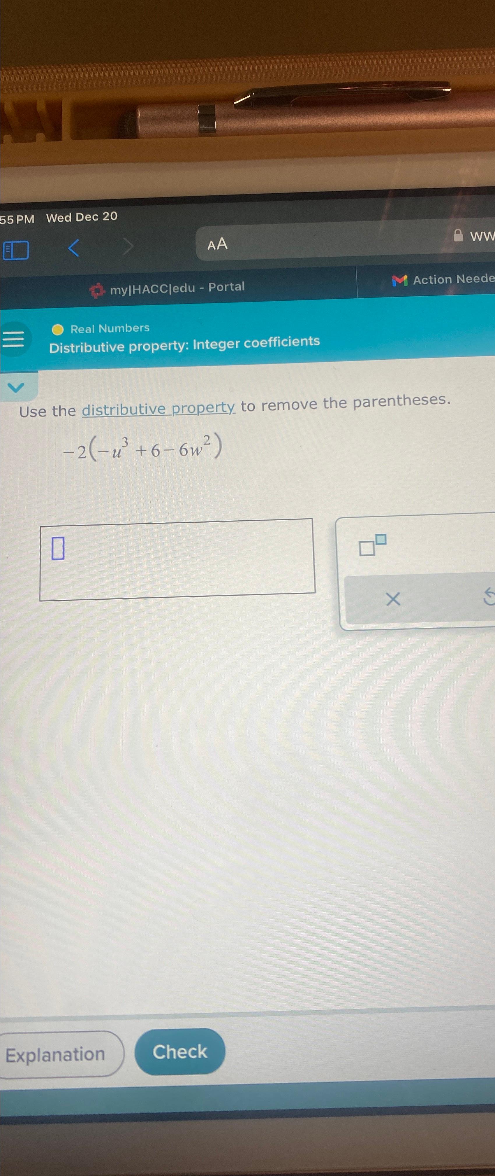 Solved Real NumbersDistributive property: Integer | Chegg.com