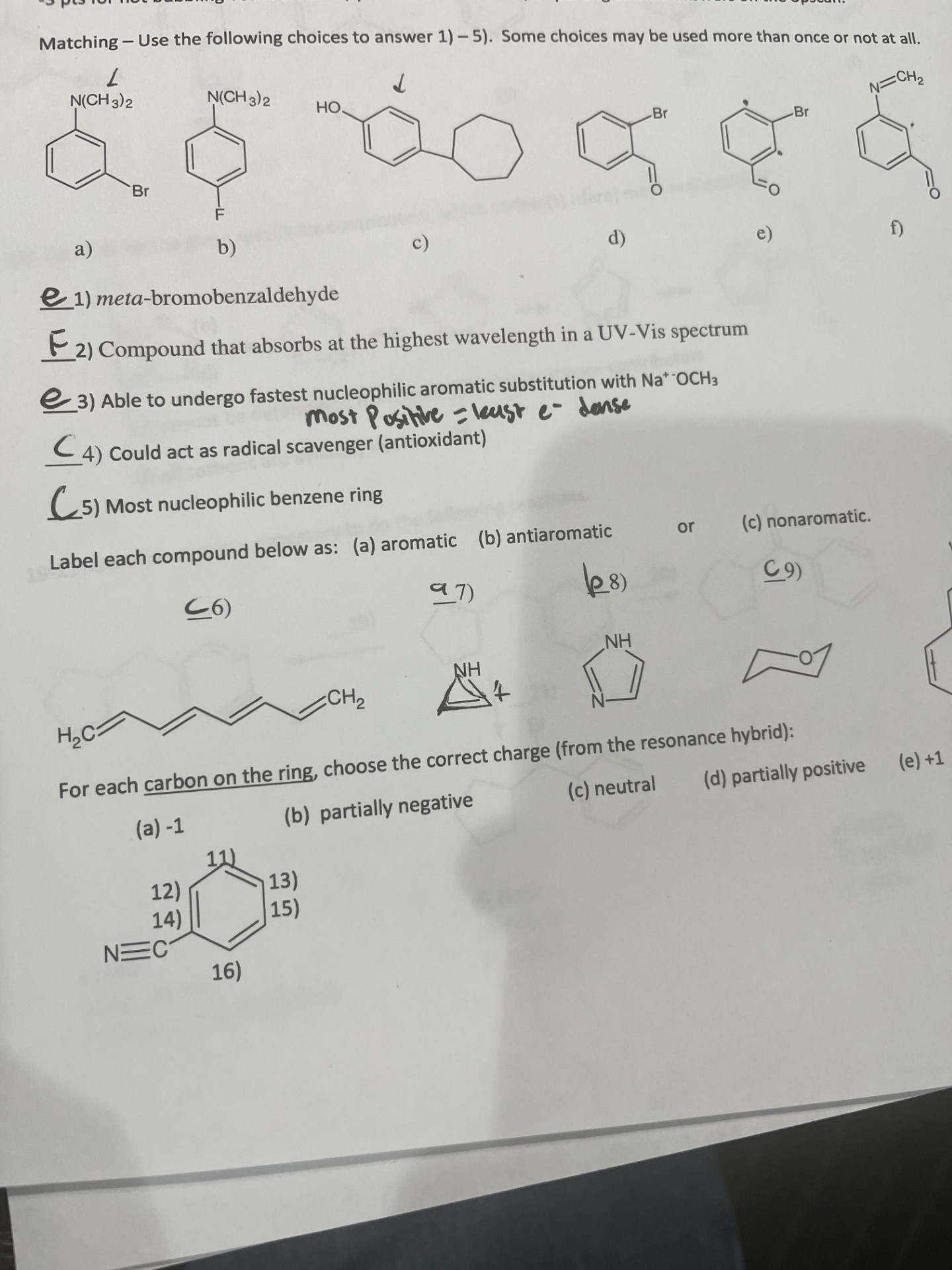 Solved Matching - ﻿Use the following choices to answer | Chegg.com