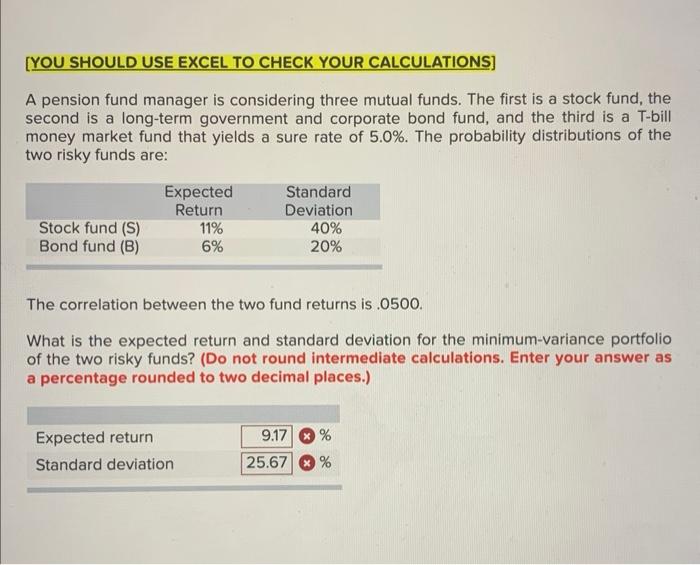 Solved [YOU SHOULD USE EXCEL TO CHECK YOUR CALCULATIONS] A | Chegg.com
