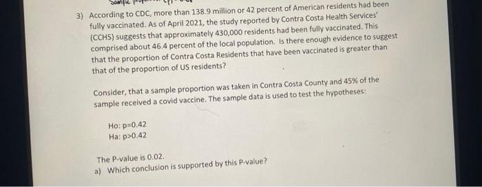 Solved Please answer !! 3A, 3B, 3C 3) According to CDC, | Chegg.com