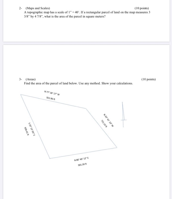 Solved 2. (Maps and Scales) (10 points) A topographic map | Chegg.com