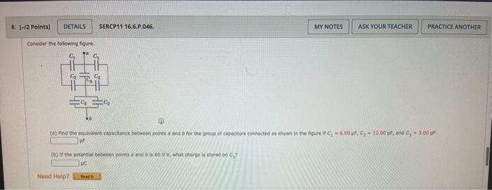 Solved 8. 1-/2 points) DETAILS SERCP11 16.6.P.046 MY NOTES | Chegg.com Solved 8. 1-/2 points) DETAILS SERCP11 16.6.P.046 MY NOTES | Chegg.com