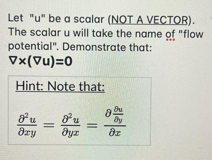 Solved Let "u" be a scalar (NOT A VECTOR). The scalar u will | Chegg.com