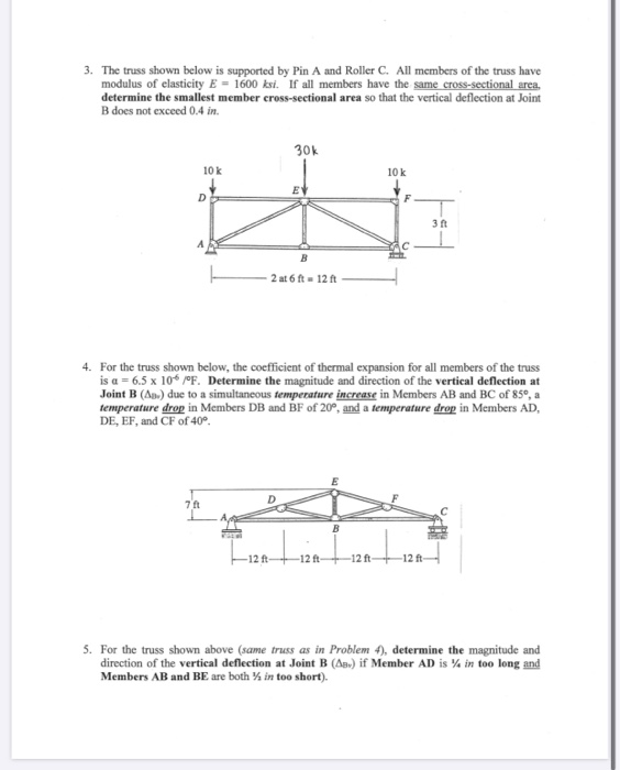 Solved 3. The truss shown below is supported by Pin A and | Chegg.com