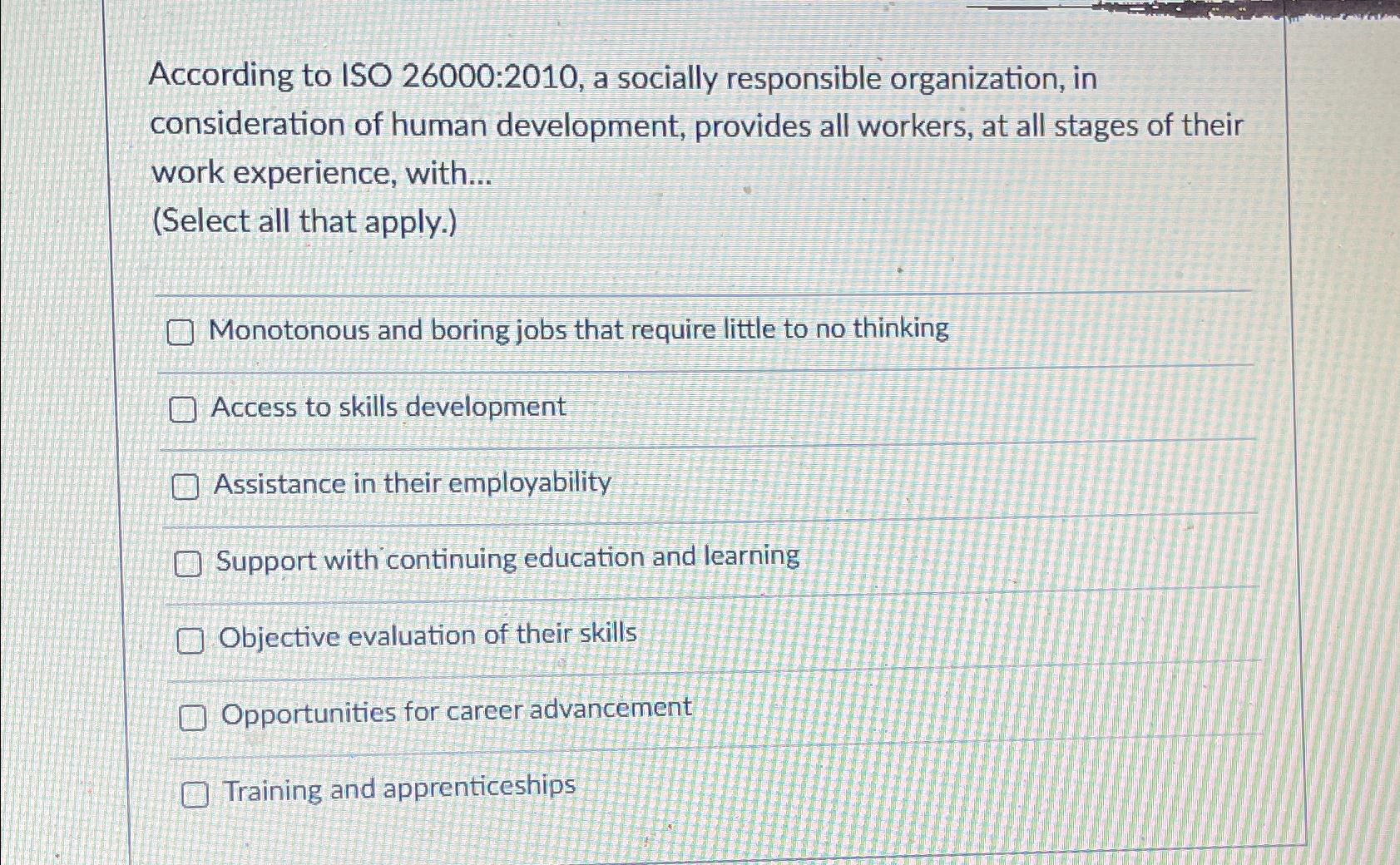 Solved According to ISO 26000:2010, a socially responsible | Chegg.com Solved According to ISO 26000:2010, a socially responsible | Chegg.com