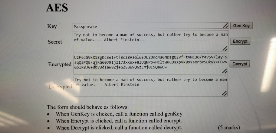 c) The Advanced Encryption Standard (AES) is a | Chegg.com