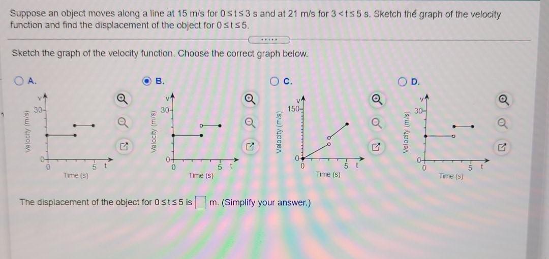 Solved Suppose An Object Moves Along A Line At 15 M S For