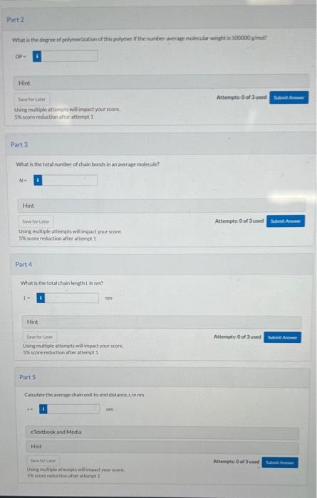 Solved For a finear polymer molecule, the total chain length | Chegg.com