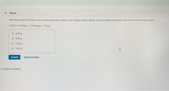 Solved How many grams of H2 gas can be produced by the | Chegg.com