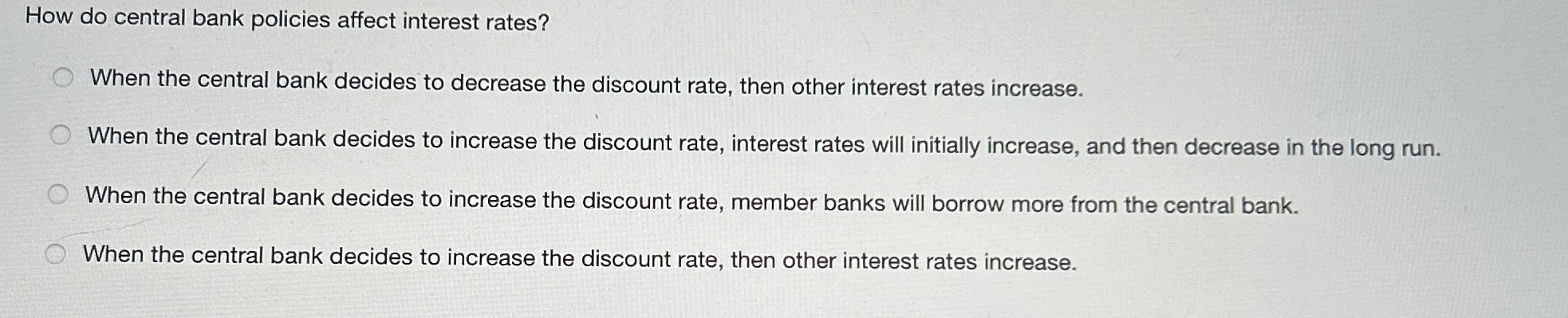 Solved How do central bank policies affect interest | Chegg.com
