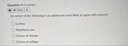 Solved Question 4 (5 ﻿points) On which of the following is | Chegg.com