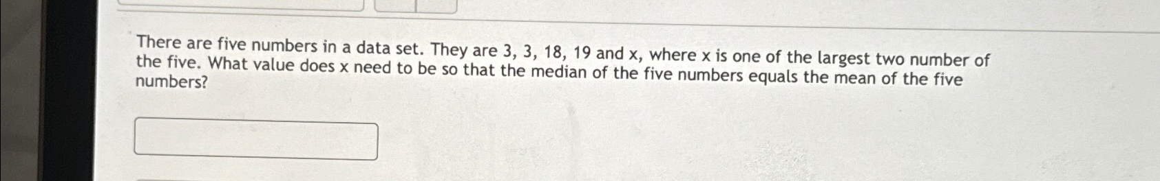 Solved There are five numbers in a data set. They are | Chegg.com