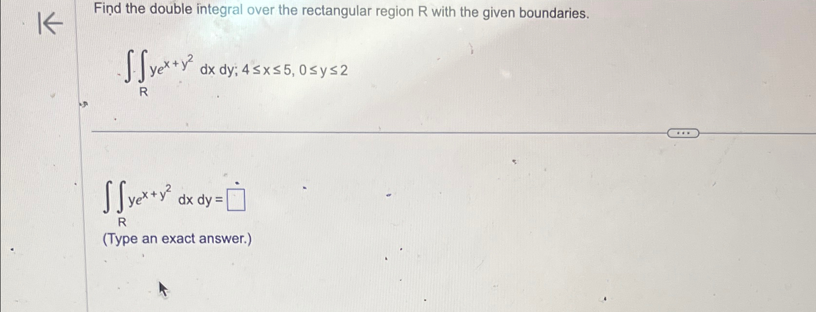 Solved Find the double integral over the rectangular region | Chegg.com