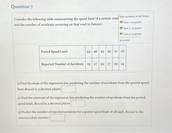 Solved Question 7 Consider the following table summarizing | Chegg.com