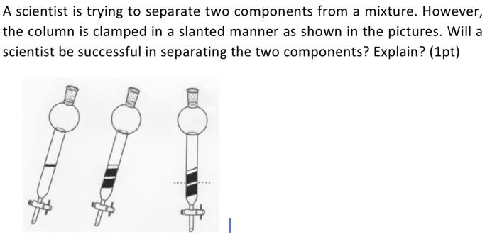 Solved A scientist is trying to separate two components from | Chegg.com