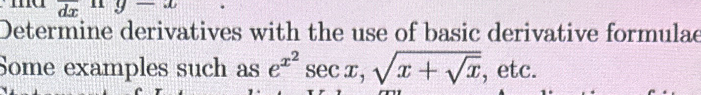 Solved Determine derivatives with the use of basic | Chegg.com