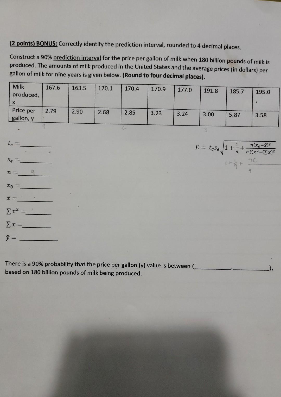 Solved (2 points) BONUS: Correctly identify the prediction | Chegg.com