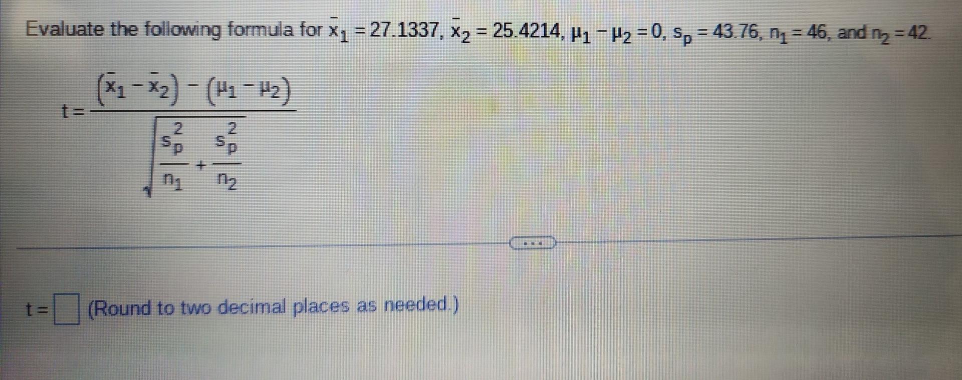 Solved Evaluate the following formula for | Chegg.com