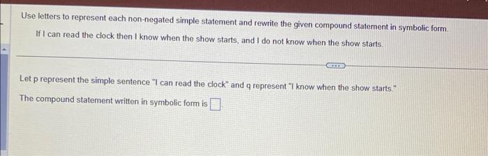 Solved Use letters to represent each non-negated simple | Chegg.com