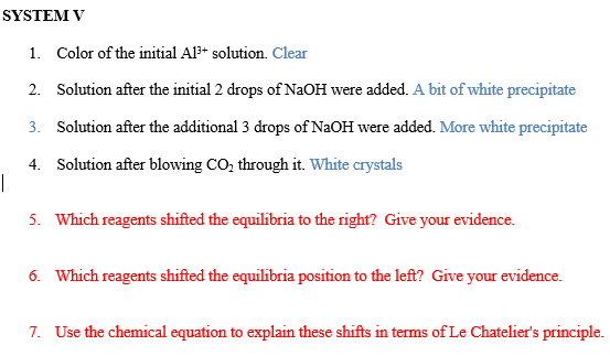 Solved Please answer questions 5 ﻿to 7 ﻿in RED. Procedure | Chegg.com