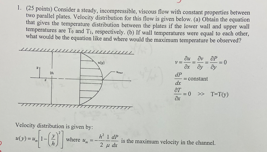 Solved (25 ﻿points) ﻿Consider a steady, incompressible, | Chegg.com