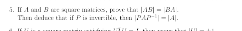 Solved 5. If A and B are square matrices, prove that | Chegg.com