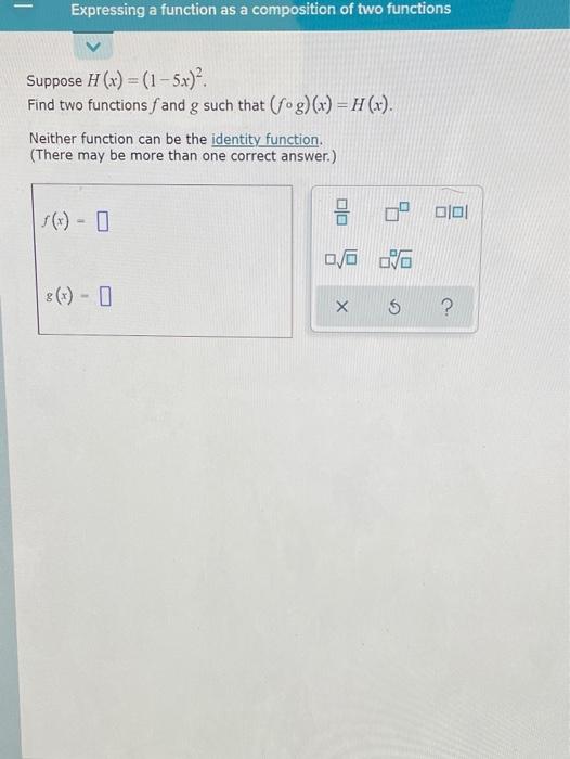 Solved Expressing a function as a composition of two | Chegg.com