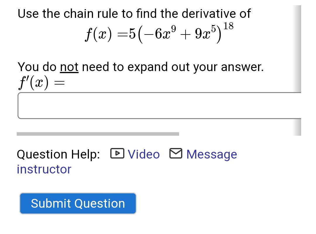 Solved Use the chain rule to find the derivative | Chegg.com