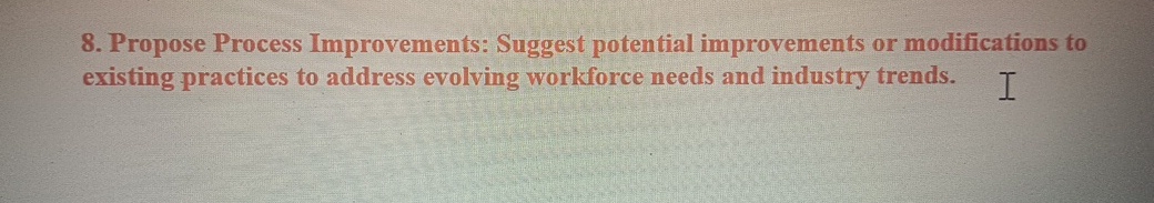 Solved Propose Process Improvements: Suggest potential | Chegg.com