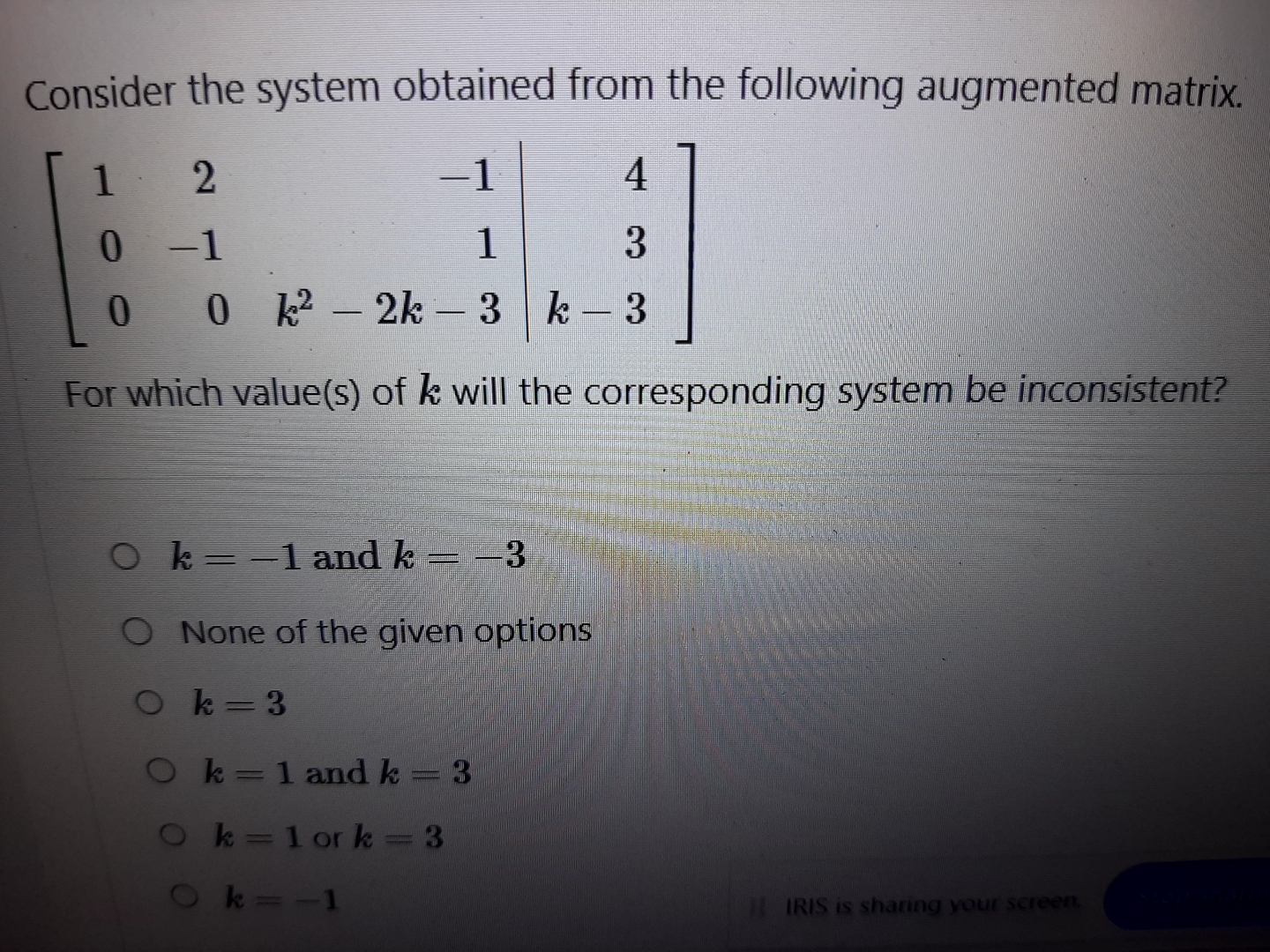 Solved Consider the system obtained from the following | Chegg.com