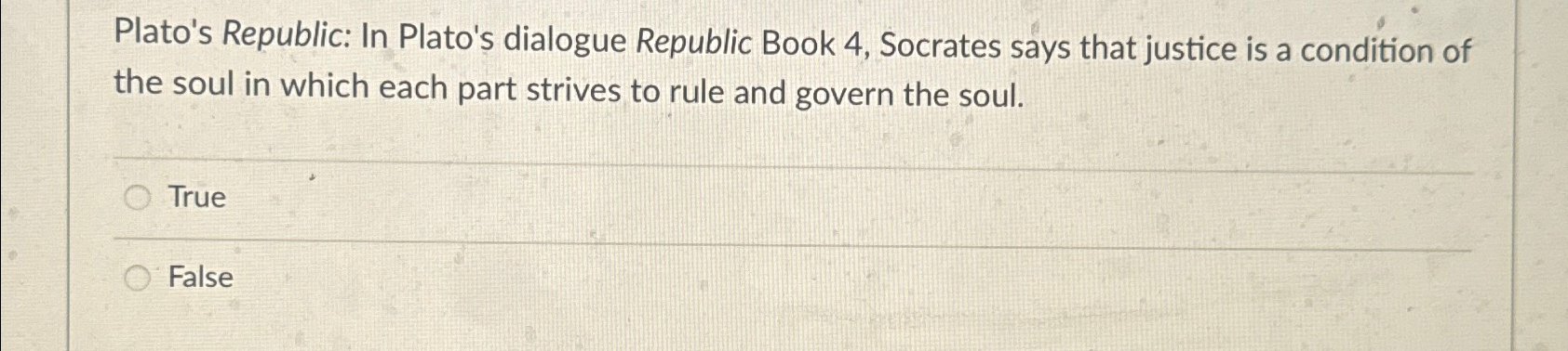 Solved Plato's Republic: In Plato's dialogue Republic Book | Chegg.com