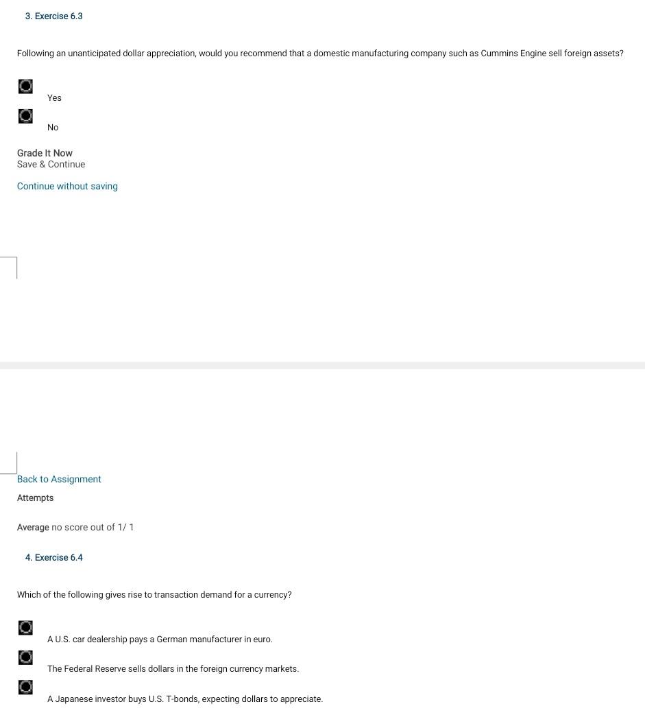Solved 3. Exercise 6.3 Following an unanticipated dollar | Chegg.com