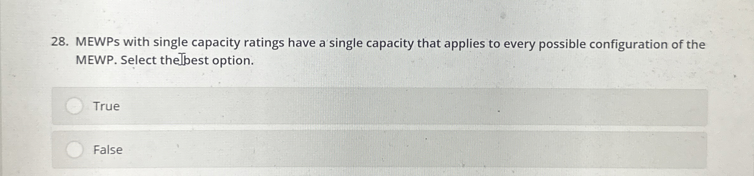 Solved MEWPs with single capacity ratings have a single | Chegg.com